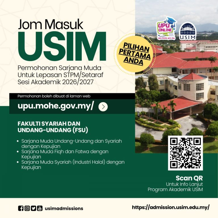Jom Masuk Universiti Sains Islam Malaysia(USIM) – FKP USIM