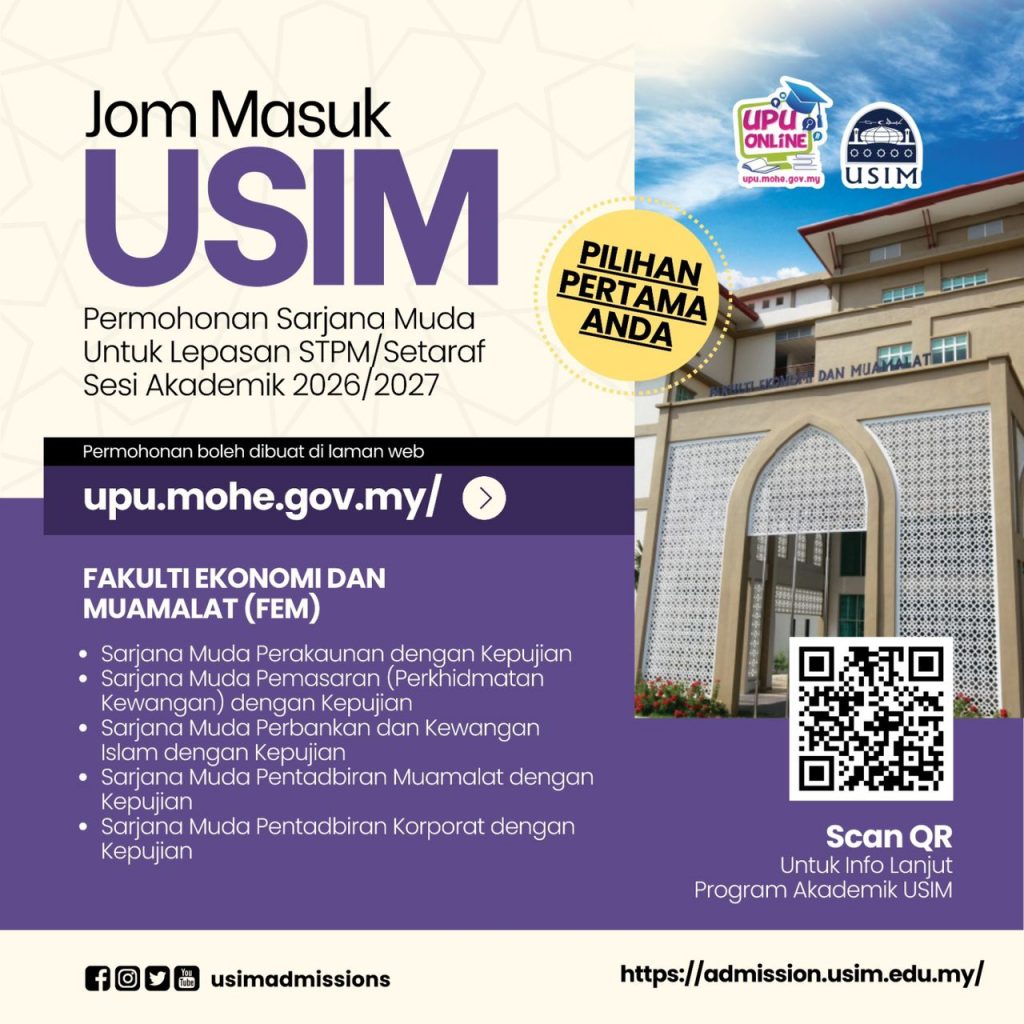 Jom Masuk Universiti Sains Islam Malaysia(USIM) – FKP USIM